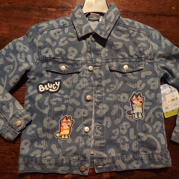 Bluey | Jackets & Coats | Kids Bluey Denim Jacket With Fun Patches ...